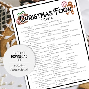 Christmas Food Trivia Game | Printable Holiday Activity (PDF Download ...