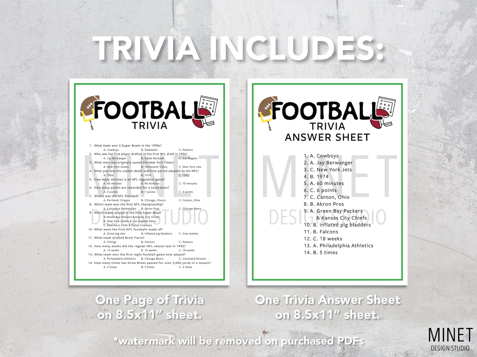 Football Trivia | Printable Football Trivia Game | Football Trivia Game ...