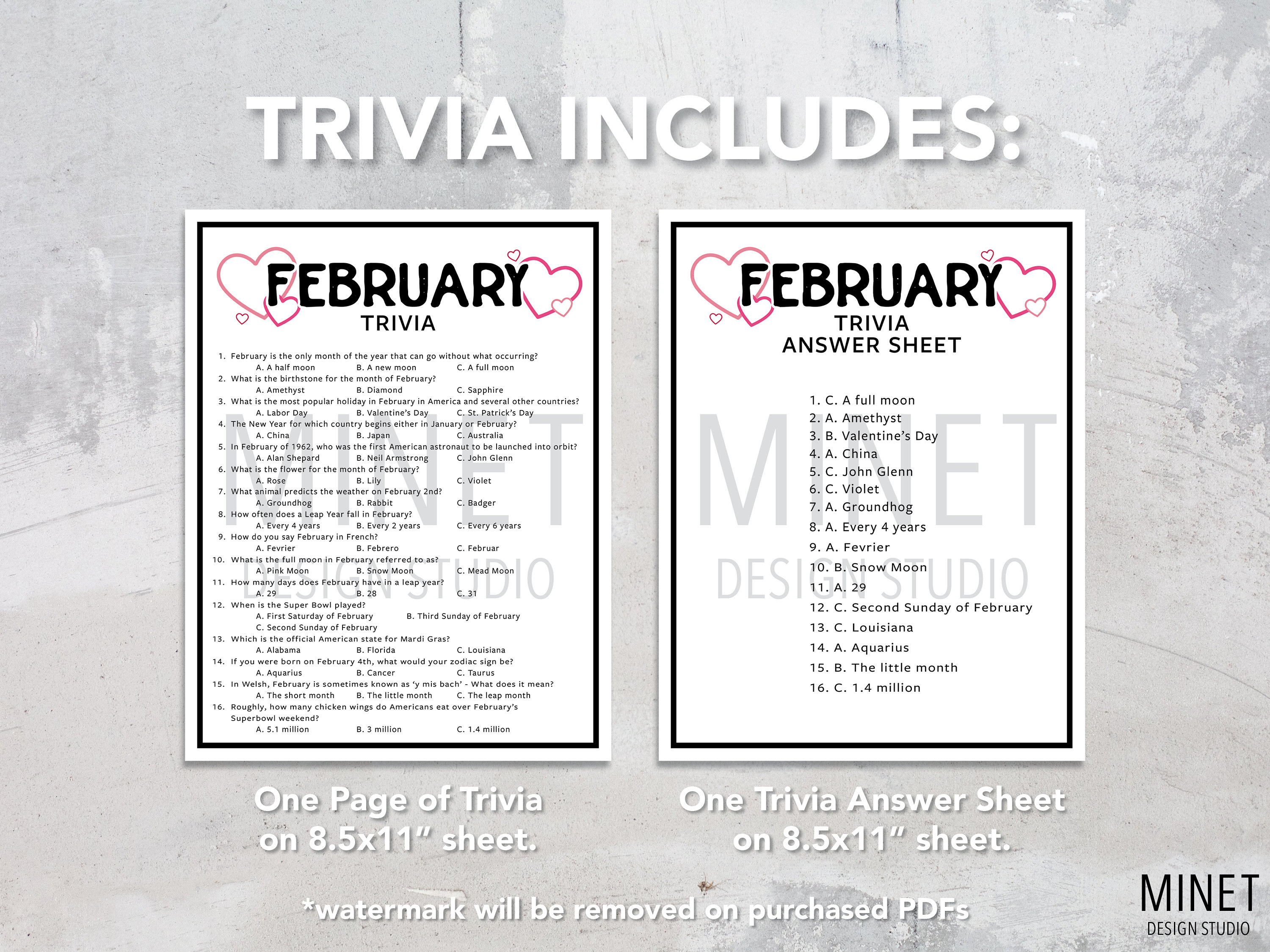 February Trivia | February Trivia Game | Printable February Trivia ...