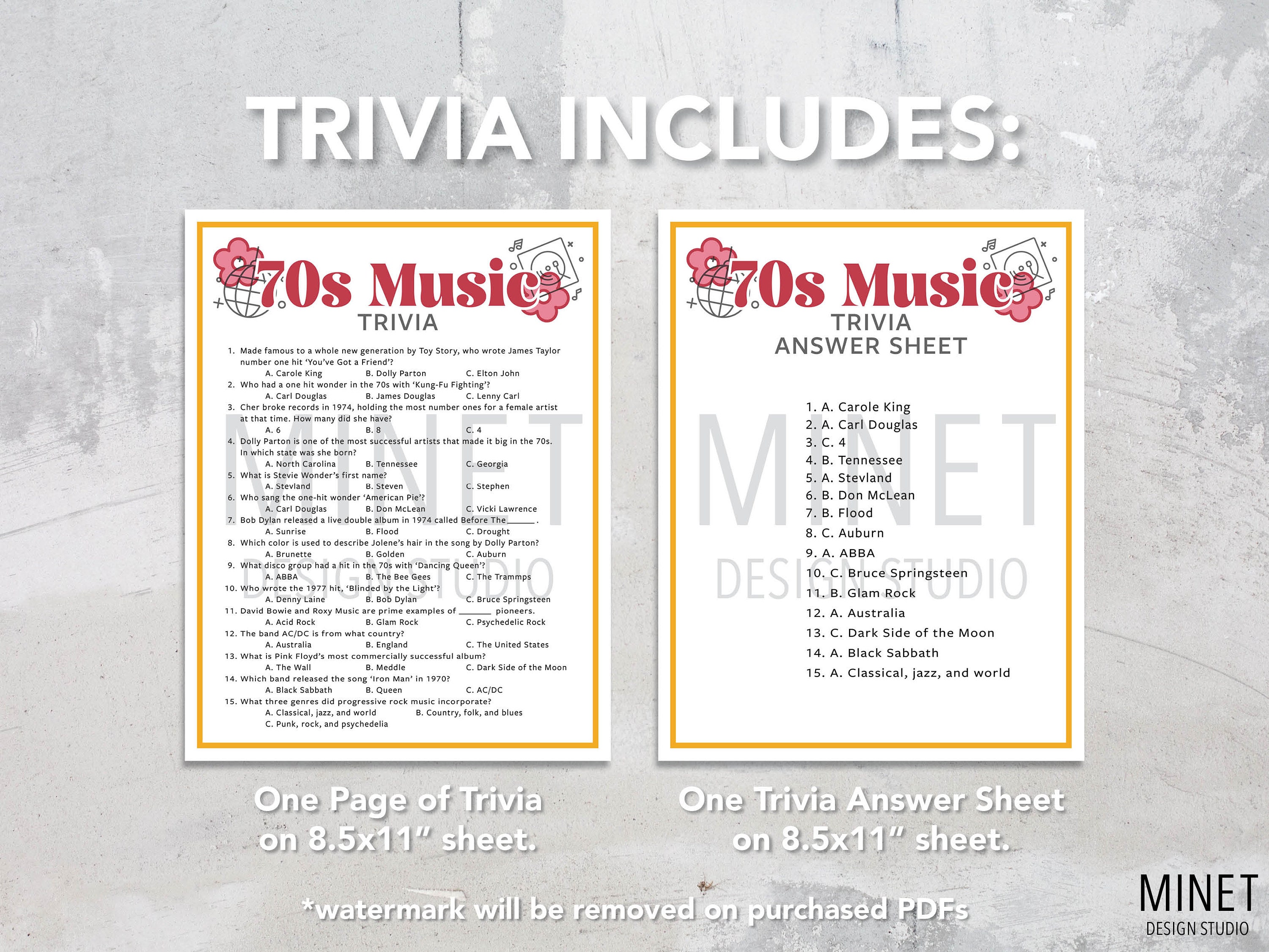 70s Music Trivia | 70s Music Trivia Game | Printable Music Trivia ...