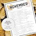 November Trivia | November Trivia Game | Printable November Trivia ...