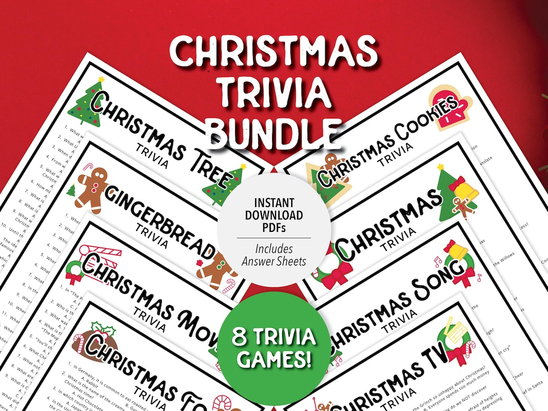 Christmas Trivia Game Bundle | Holiday Quizzes (printable PDF Download ...