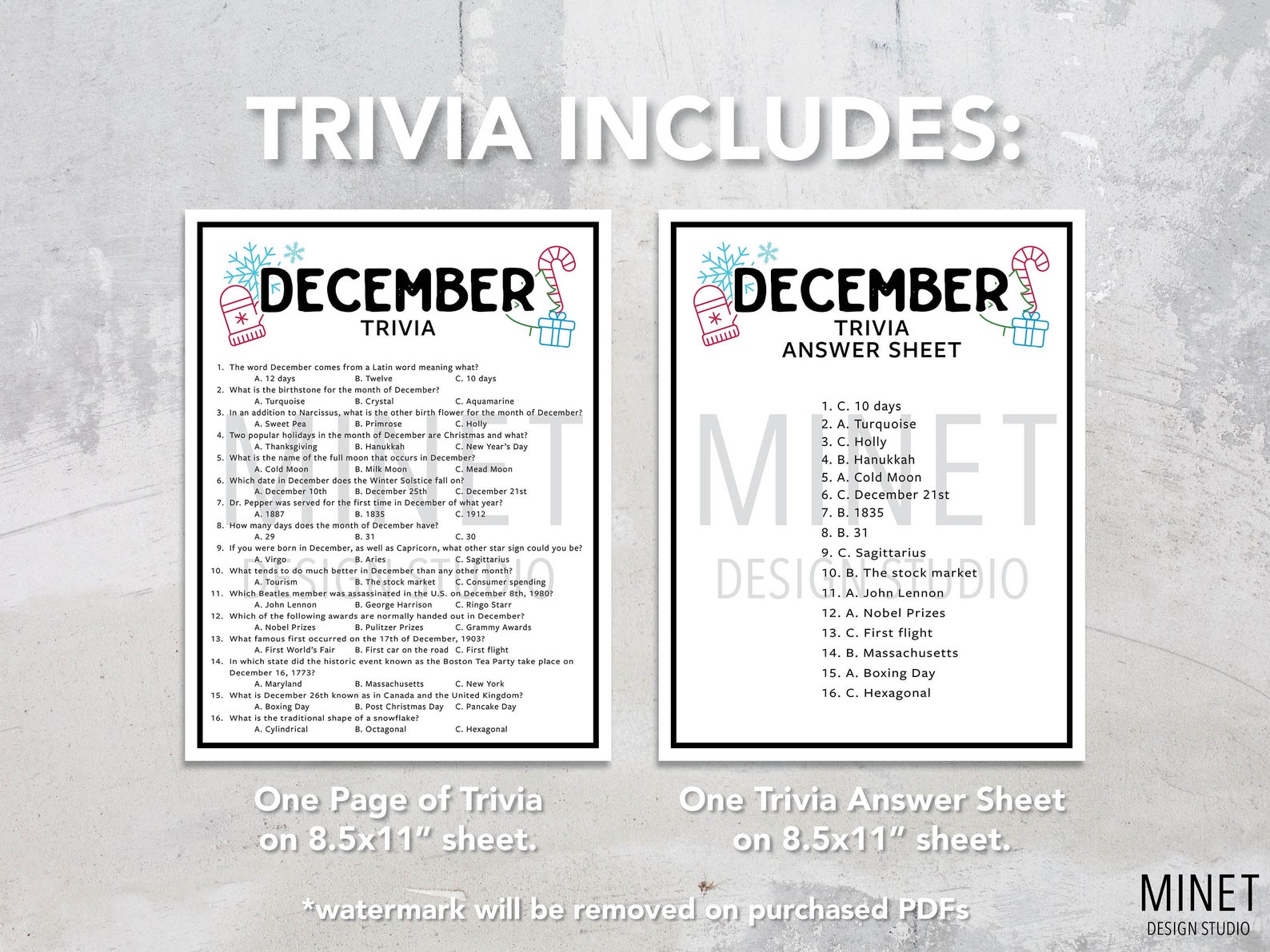 December Trivia | December Trivia Game | Printable December Trivia ...