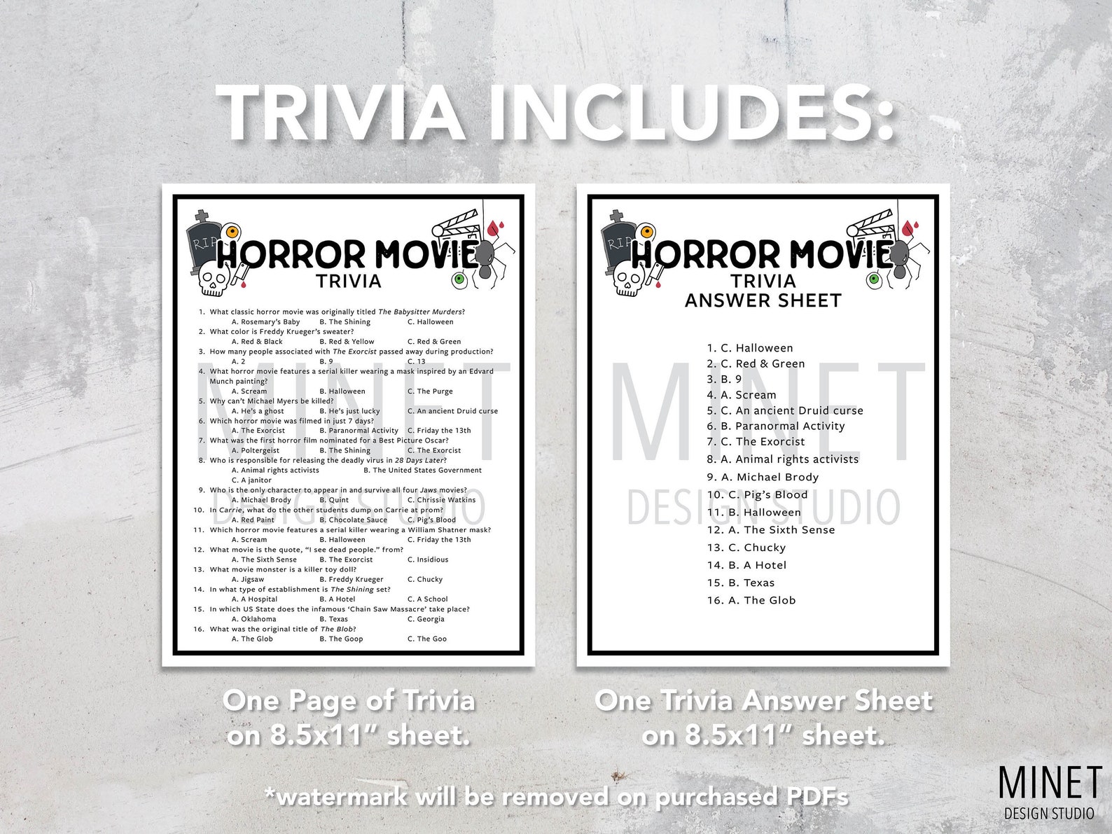 Horror Movie Trivia | Horror Movie Trivia Game | Printable Movie Trivia ...