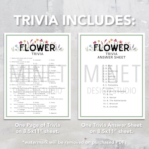 Flower Trivia | Flower Trivia Game | Printable Flower Trivia | Flower ...