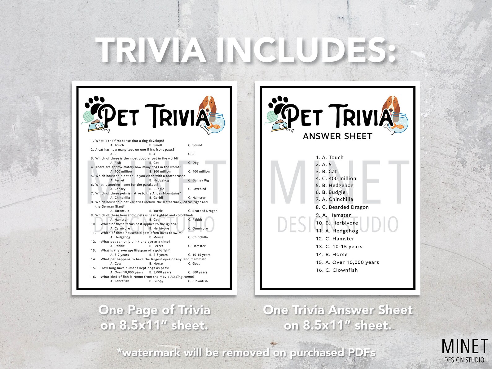 Pet Trivia | Pet Trivia Game | Printable Pet Trivia | Pets Trivia Game ...