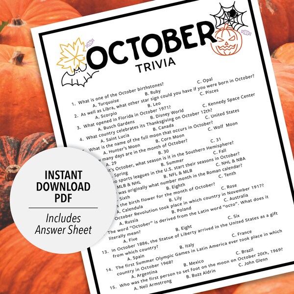 Halloween Trivia - Etsy