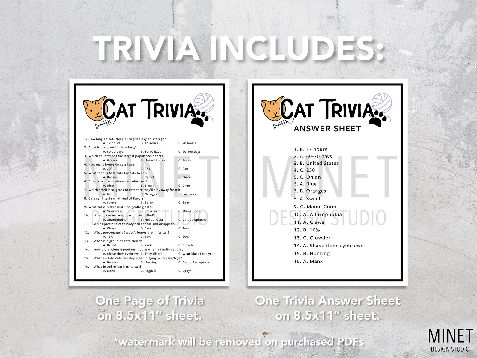 Cat Trivia | Cat Trivia Game | Printable Cat Trivia | Pets Trivia Game ...