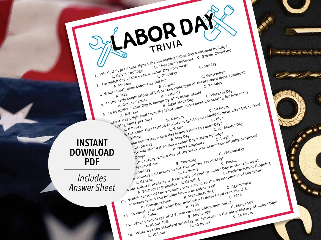 Labor Day Trivia | Printable Labor Day Trivia | Holiday Trivia ...