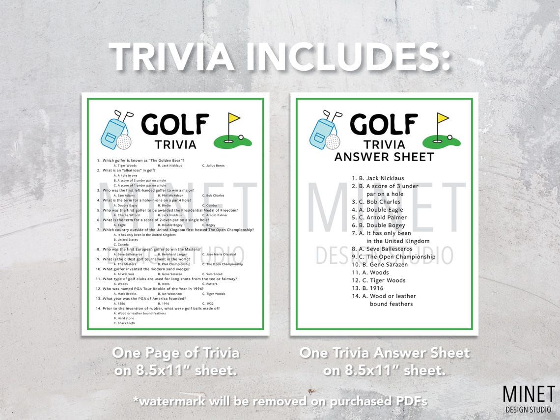 Golf Trivia | Printable Golf Trivia Game | Golf Trivia Game | Sports ...