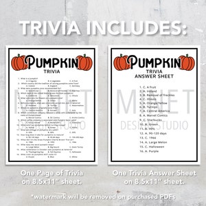 Pumpkin Trivia | Pumpkin Trivia Game | Printable Pumpkin Trivia | Fall ...