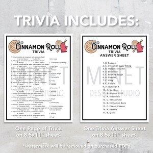 Cinnamon Roll Trivia | Cinnamon Roll Trivia Game | Printable Trivia ...