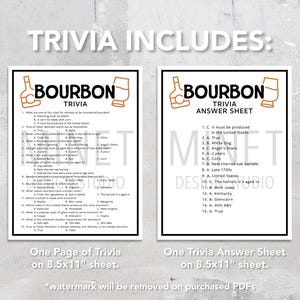 Bourbon Trivia | Bourbon Trivia Game | Printable Bourbon Trivia ...