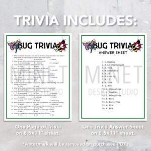 Bug Trivia | Bug Trivia Game | Printable Insect Trivia | Printable ...