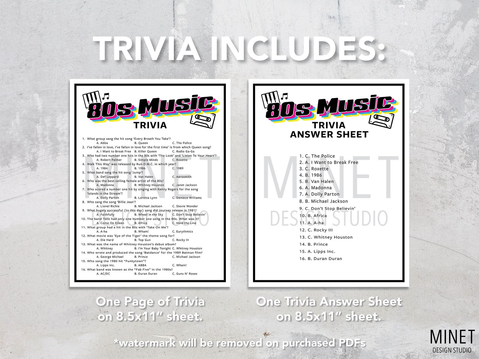 80s Trivia Bundle | Trivia Bundle | Decades Trivia Game | Printable ...