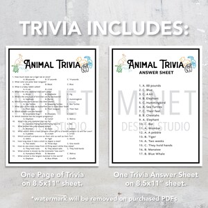 Animal Trivia | Animals Trivia Game | Printable Animal Trivia ...
