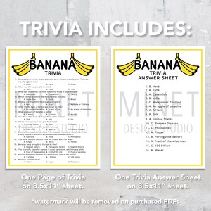 Banana Trivia | Bananas Trivia Game | Printable Banana Trivia ...