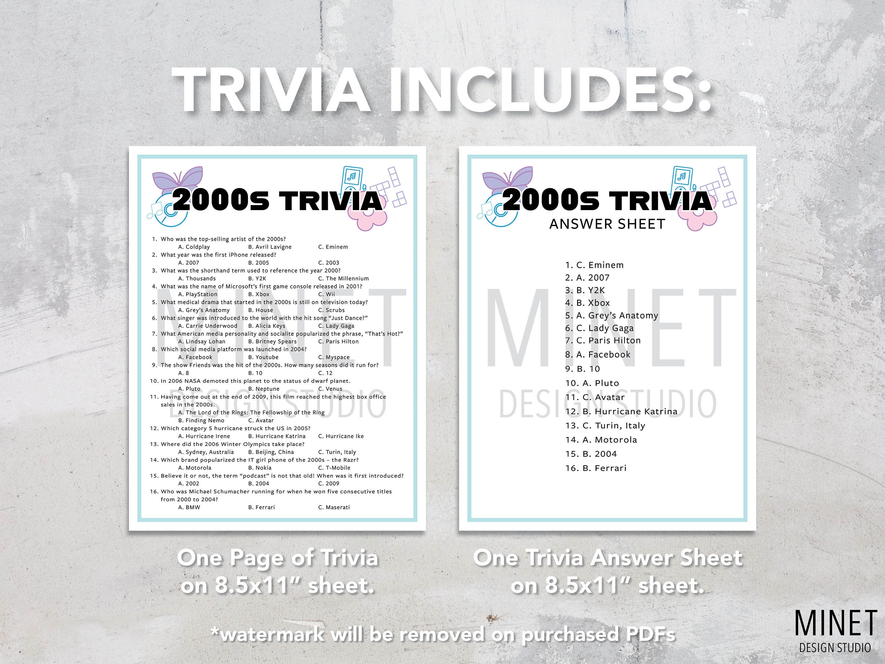 Decades Trivia Bundle Trivia Bundle Decades Trivia Game Printable ...