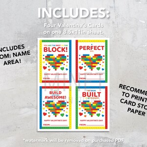 Building Block Valentine's Day Card | Printable Valentine's Day Bricks ...