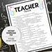 Teacher Trivia | Teacher Trivia Game | Printable Teacher Trivia ...