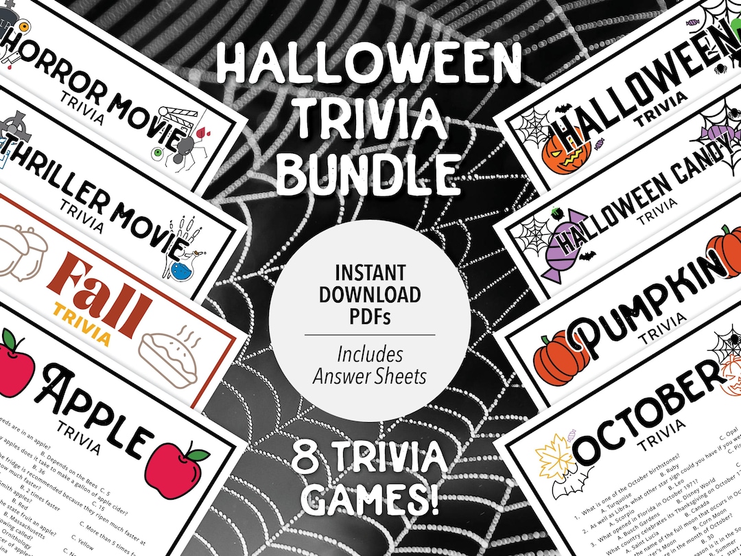 Halloween Trivia Game Bundle | Halloween Quiz Bundle (printable PDF ...