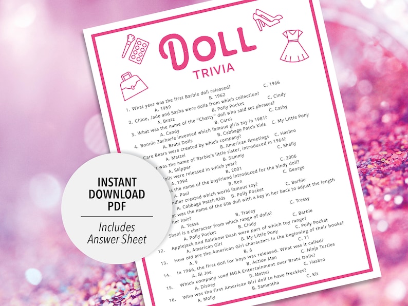 Doll Trivia | Doll Trivia Game | Printable Doll Trivia | Printable ...