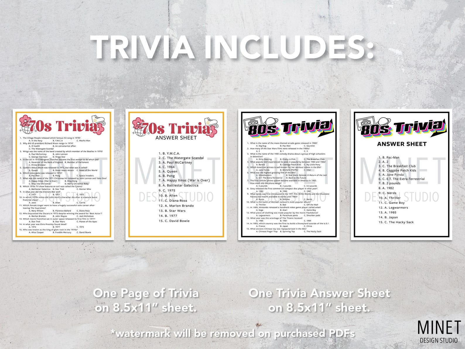 Decades Trivia Game Bundle | 1910s-2010s Trivia (printable PDF Download ...