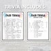 Fair Trivia Game | Fair Quiz (printable PDF Download) - Etsy