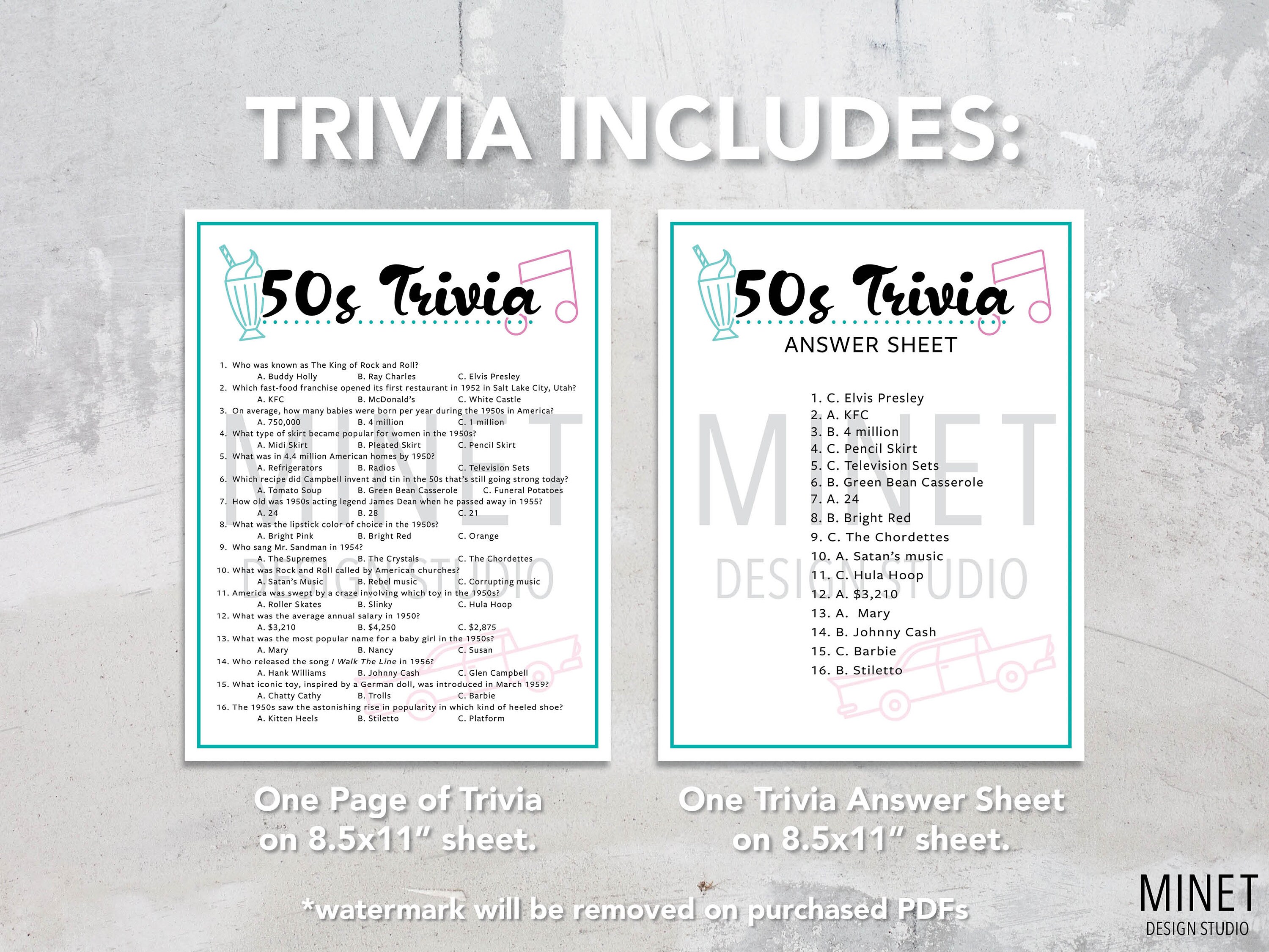 Decades Trivia Bundle Trivia Bundle Decades Trivia Game Printable ...