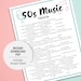 1950s Music Trivia Game | 50s Music Quiz (printable PDF Download) - Etsy