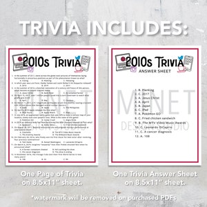 Decades Trivia Bundle | Trivia Bundle | Decades Trivia Game | Printable ...