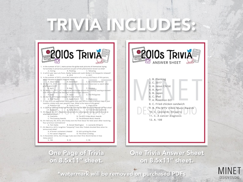 Decades Trivia Bundle | Trivia Bundle | Decades Trivia Game | Printable ...