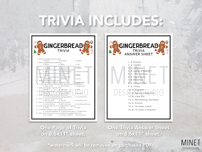Gingerbread Trivia Game | Gingerbread House Printable Trivia | Holiday ...