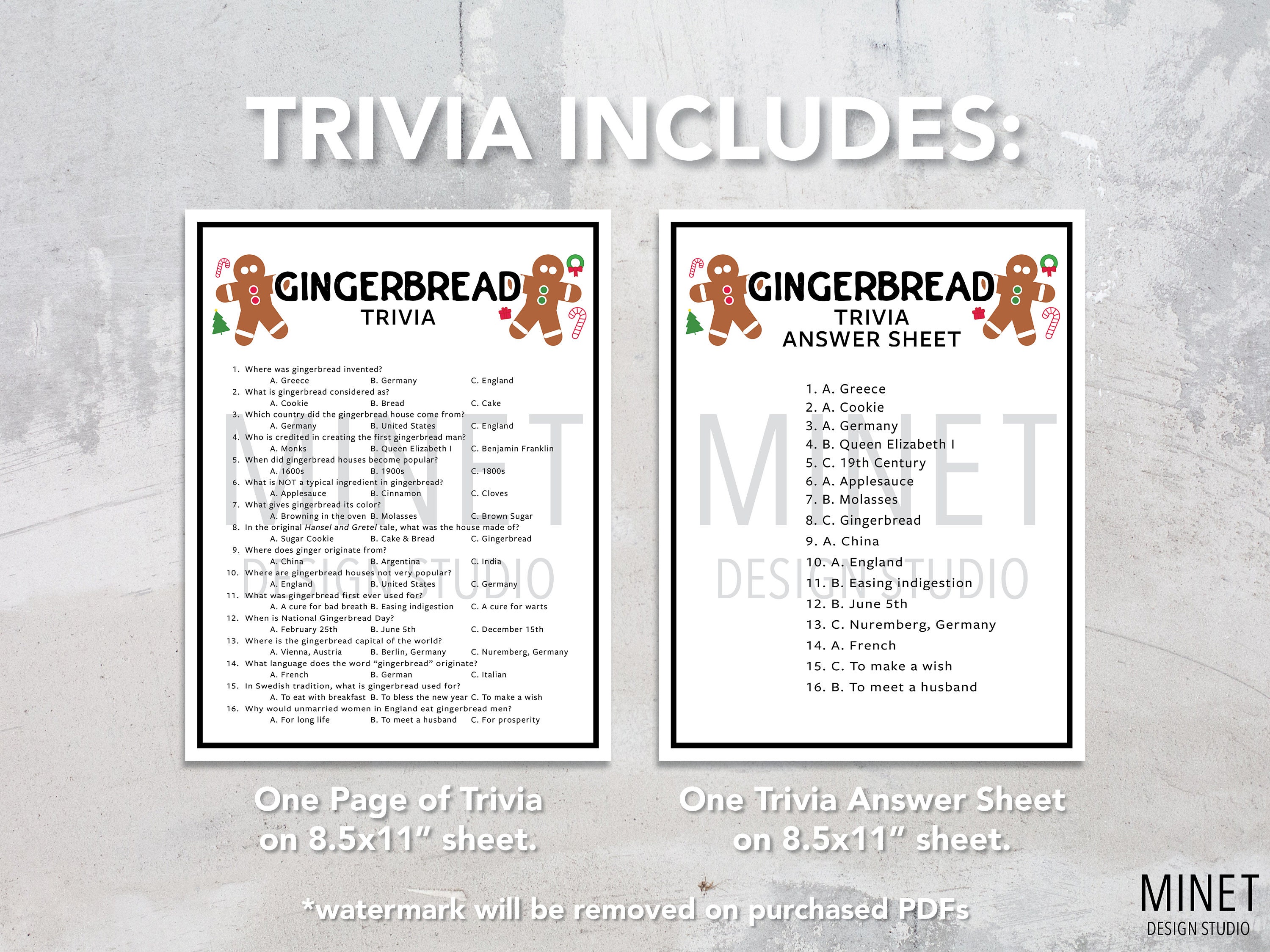 Gingerbread Trivia Game | Gingerbread House Printable Trivia | Holiday ...