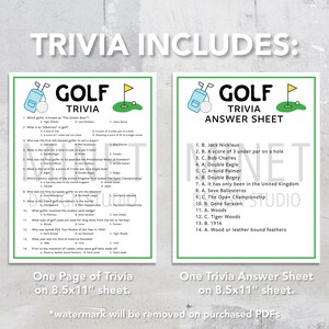 Golf Trivia Printable Golf Trivia Game Golf Trivia Game Sports Trivia ...