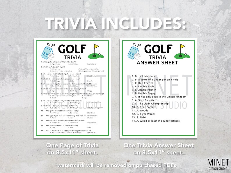 Golf Trivia Printable Golf Trivia Game Golf Trivia Game Sports Trivia ...