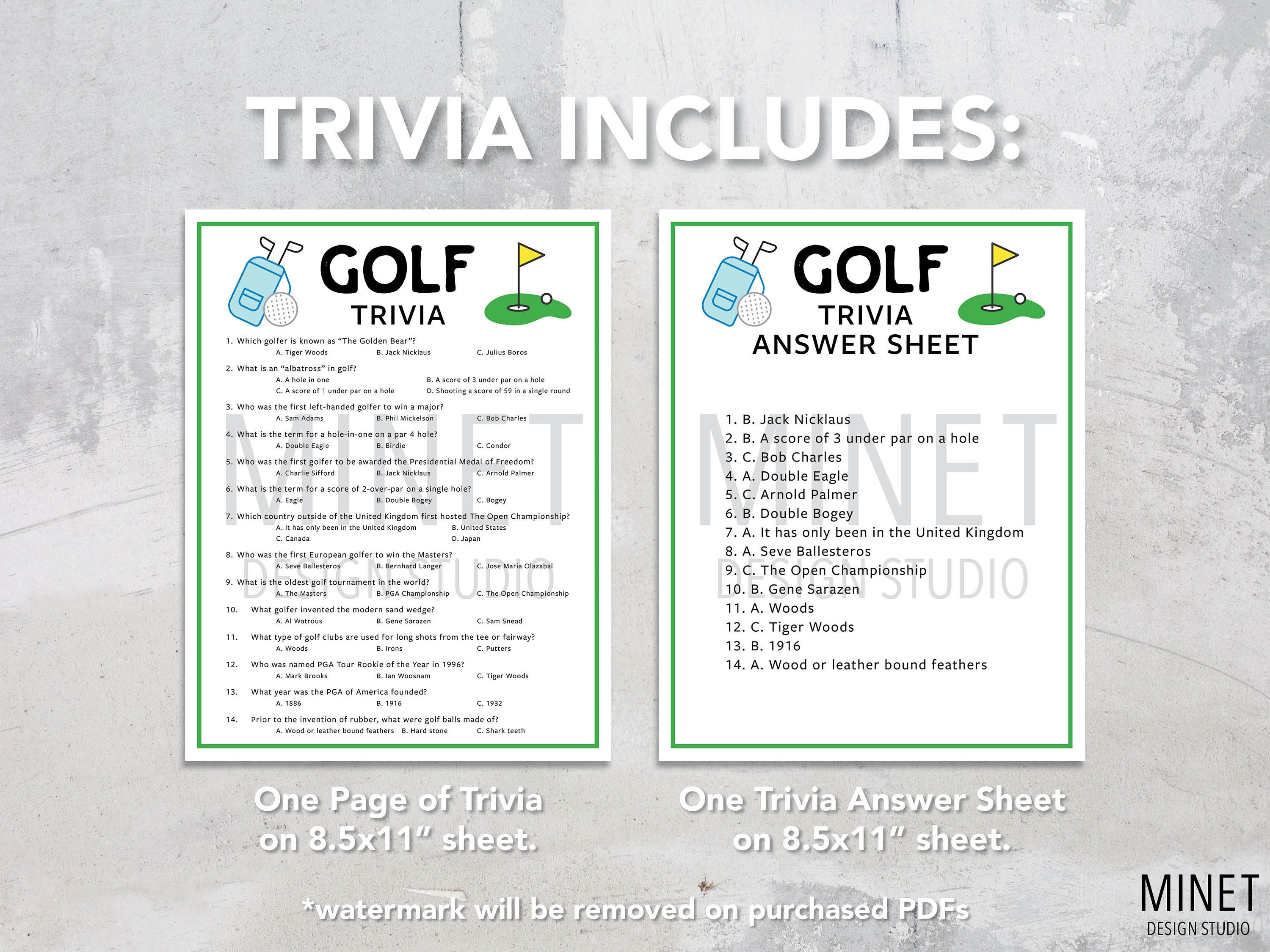 Golf Trivia Printable Golf Trivia Game Golf Trivia Game Sports Trivia ...