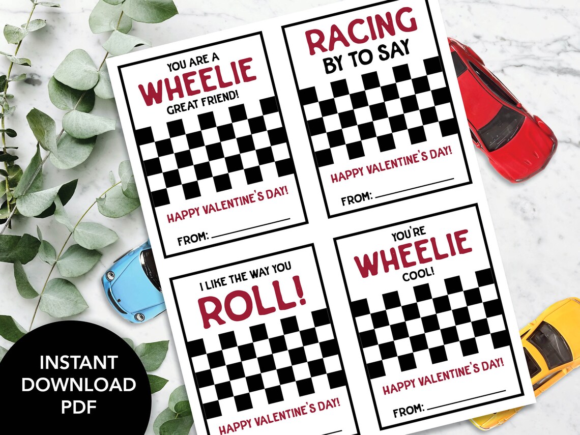 Car Valentines | Cars Valentines for Kids Classroom | Cars Valentine's ...