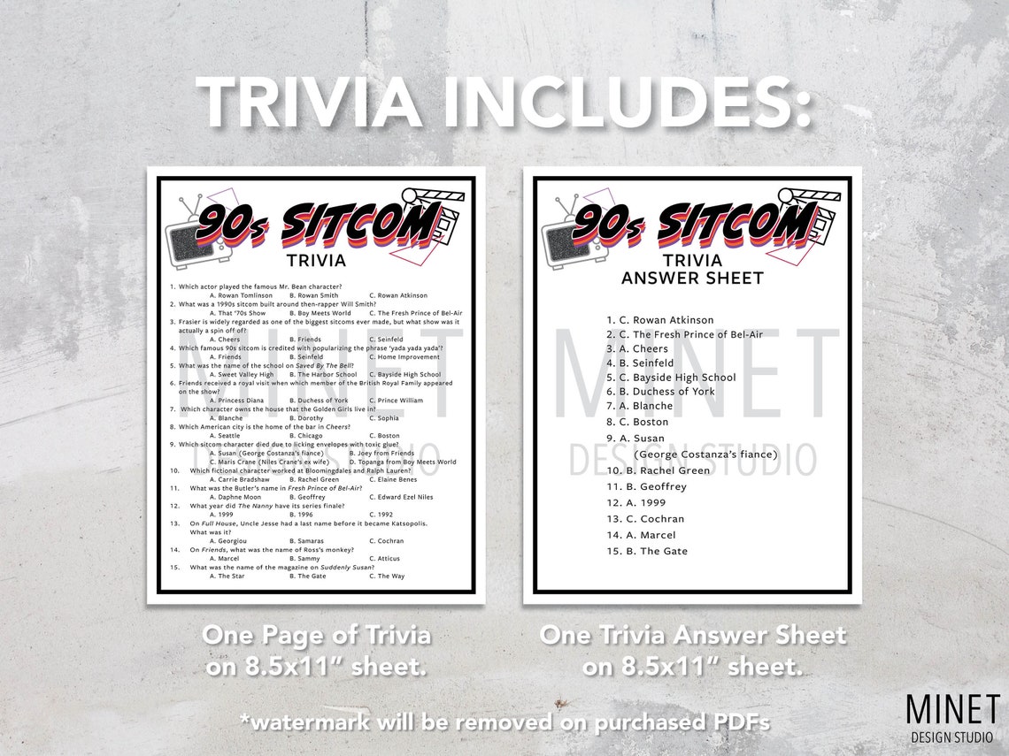 90s Trivia Bundle Trivia Bundle Decades Trivia Game - Etsy