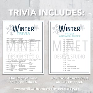 Winter Trivia | Printable Winter Trivia Activity Game | Holiday Trivia ...