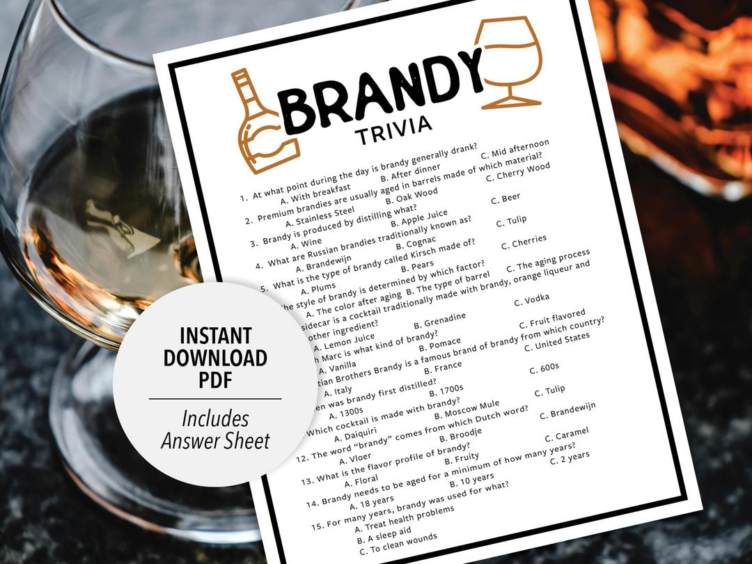 Brandy Trivia | Brandy Trivia Game | Printable Brandy Trivia ...