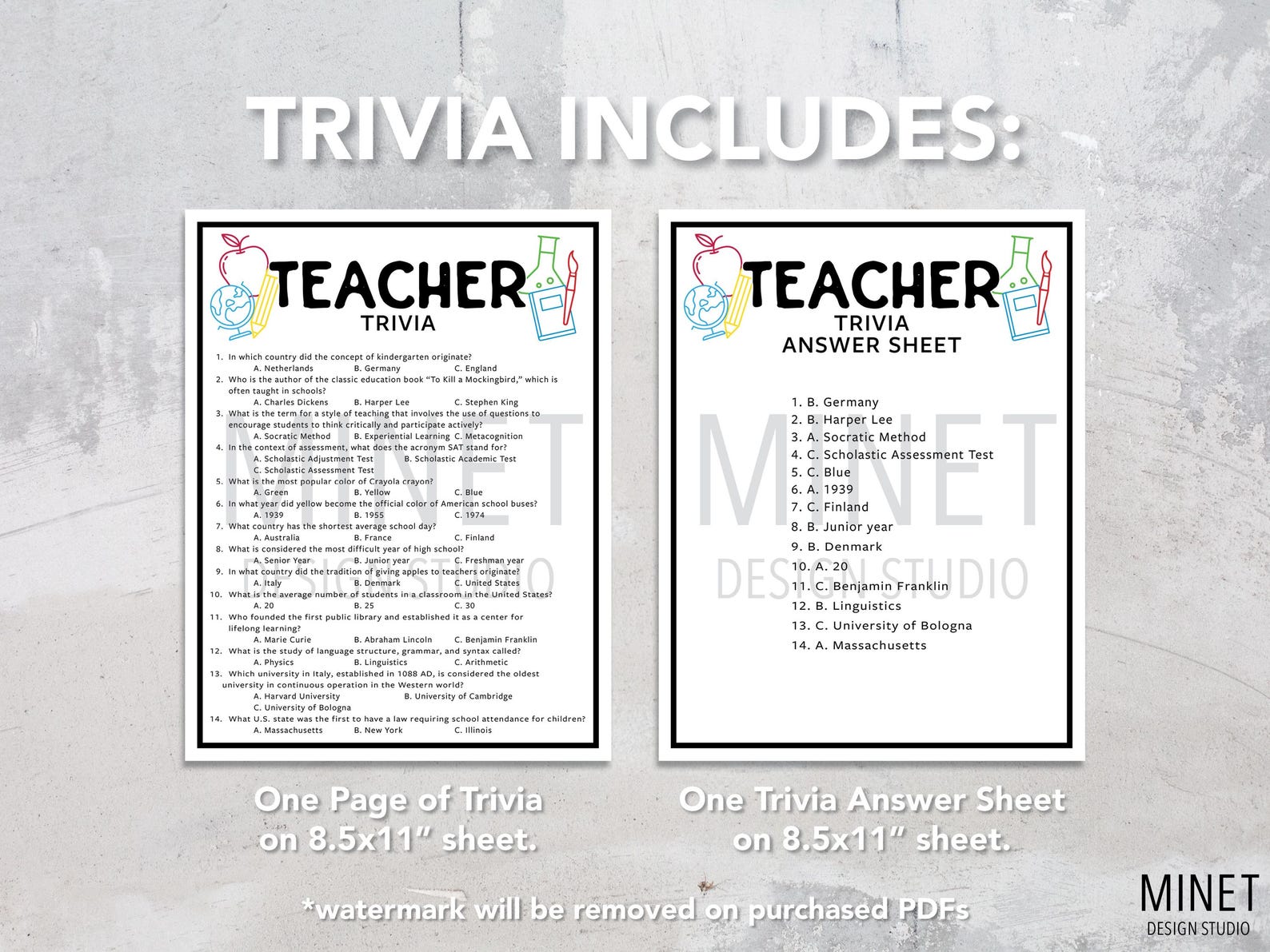 Teacher Trivia | Teacher Trivia Game | Printable Teacher Trivia ...