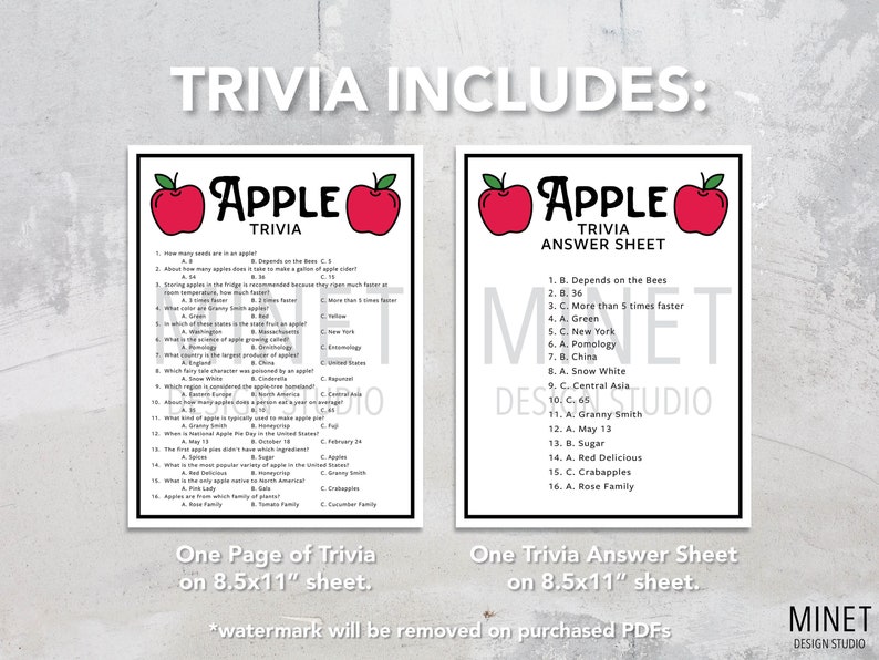 Apple Trivia | Apple Trivia Game | Printable Apple Trivia | Apple Tree ...