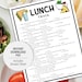 Lunch Trivia | Lunch Trivia Game | Printable Lunch Trivia | Printable ...