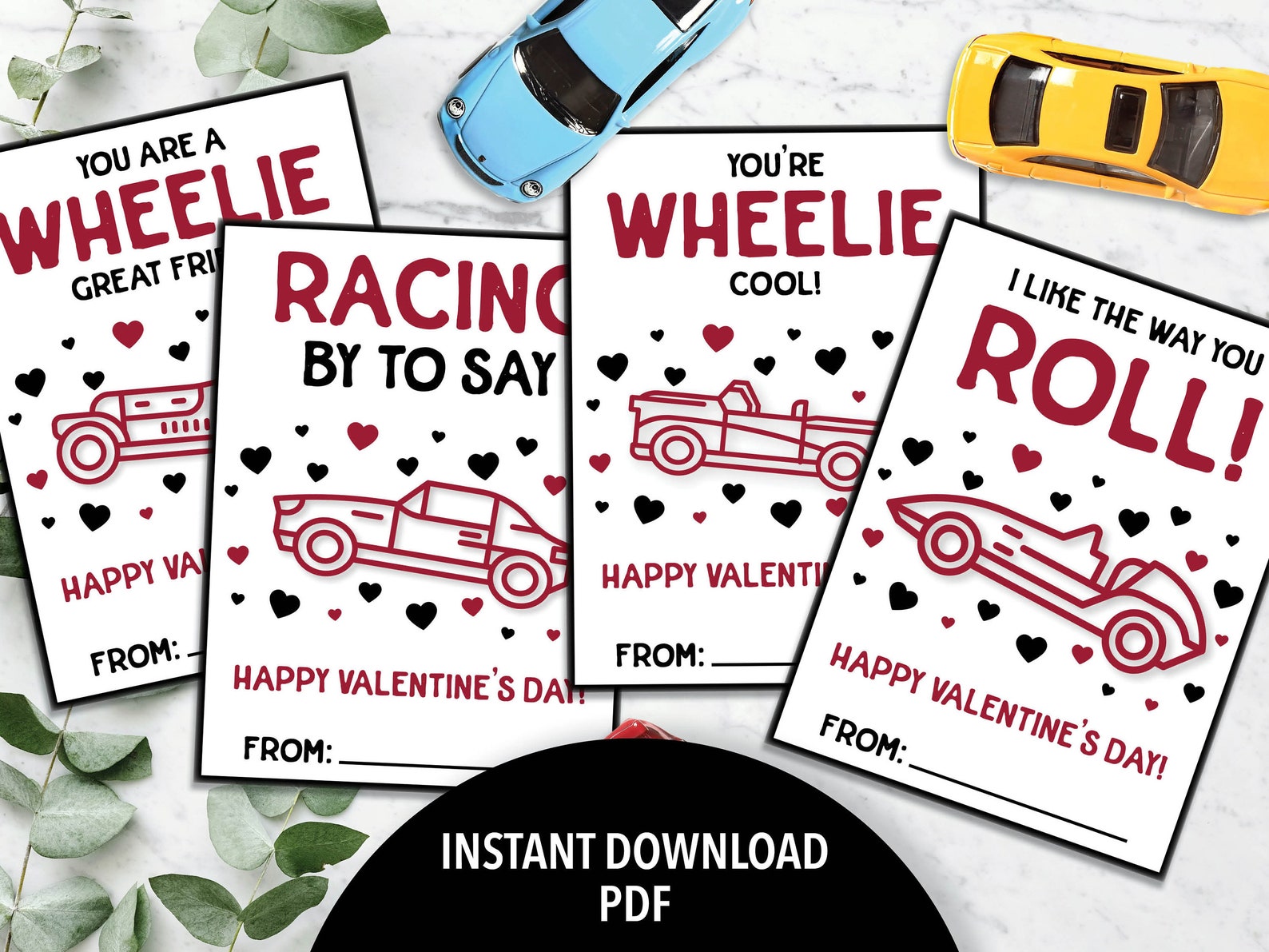 Cars Valentines | Cars Valentine's Day Cards | Printable Kids Classroom ...