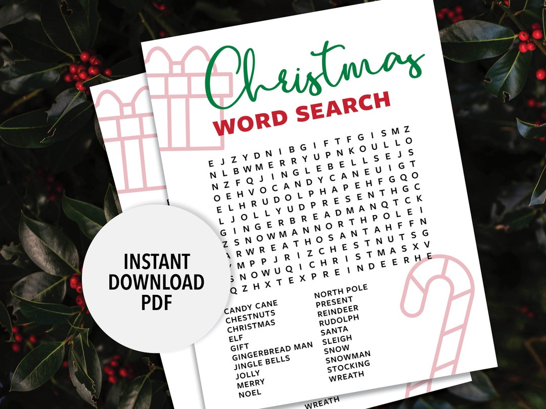 Christmas Word Search | Christmas Printable Game | Holiday Printable ...