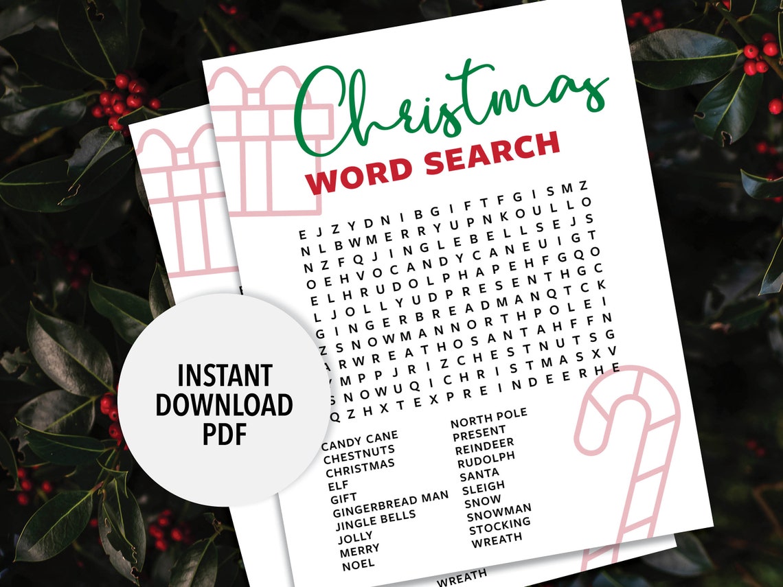 Christmas Word Search | Christmas Printable Game | Holiday Printable ...