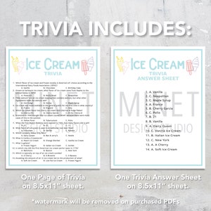 Ice Cream Trivia | Ice Cream Trivia Game | Printable Ice Cream Trivia ...