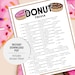 Donut Trivia | Donut Trivia Game | Printable Donut Trivia | Printable ...