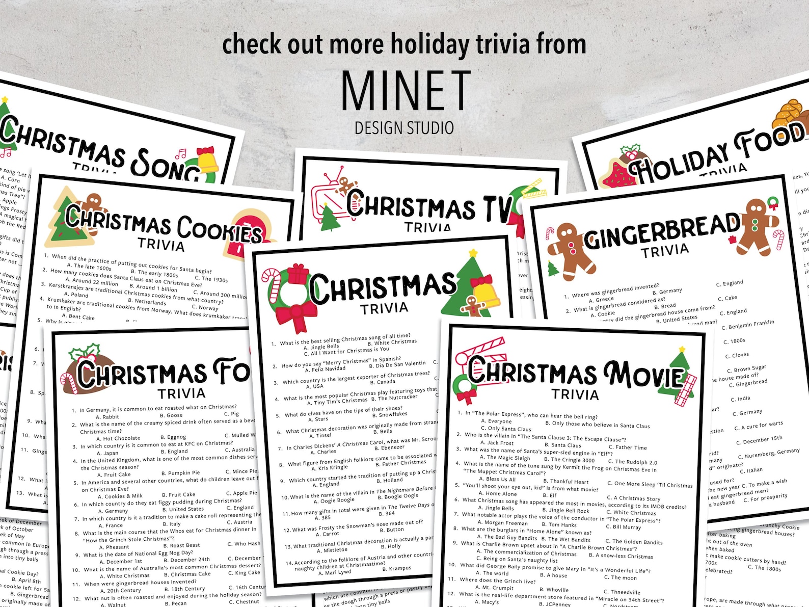Christmas Food Trivia Game | Christmas Food Printable Trivia | Holiday ...
